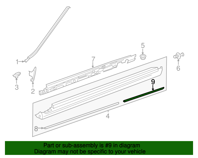 166-698-12-62 - Rear Molding 2013-2019 Mercedes-Benz | Mercedes-Benz ...