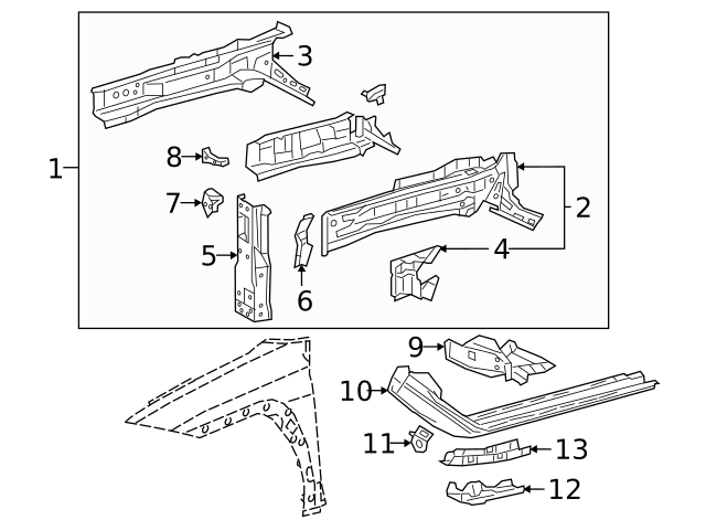 2019-2024 Lexus Frame Rail End 57107-10020 | AutoNation Parts