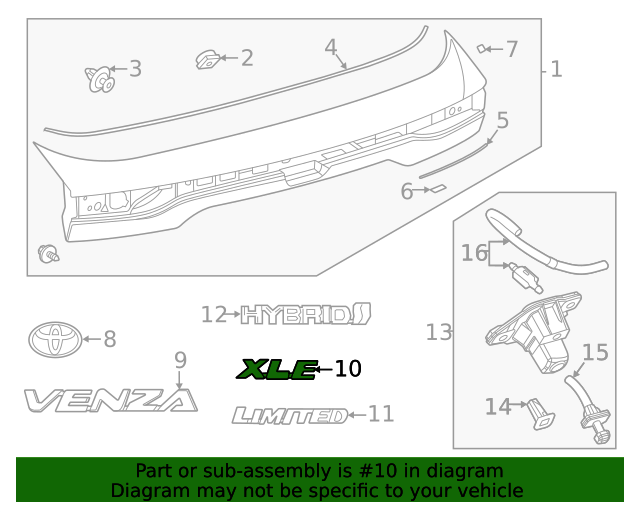 75443-48440 - Hatch Emblem 2023 Toyota Venza | Longo Toyota Parts