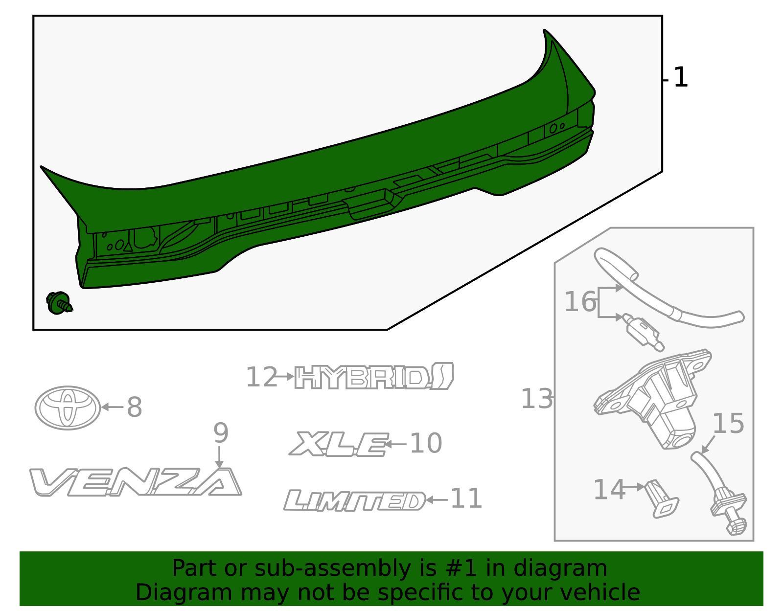 2022-2024 Toyota Venza Finish Panel 76801-48541-C1 | Toyota Parts Express