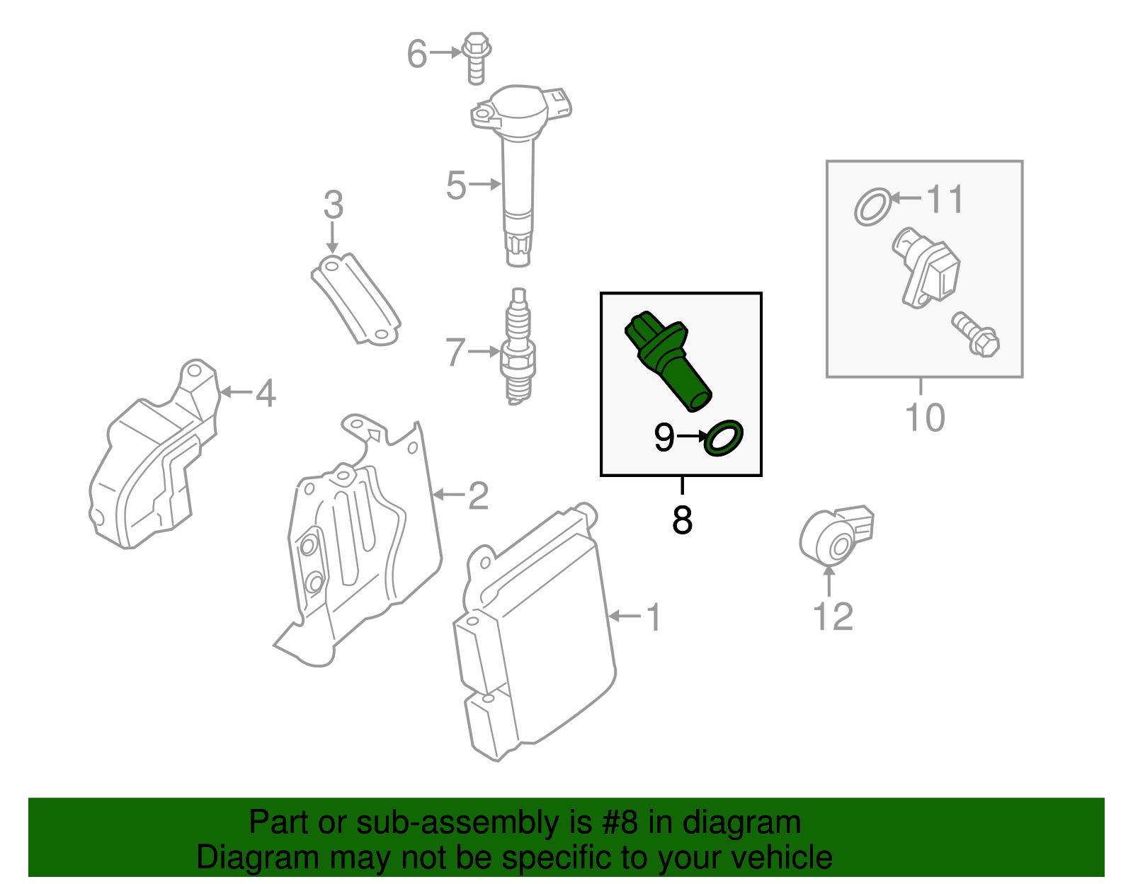 2008-2024 Mitsubishi Crankshaft Position Sensor 1865A126 | Mitsubishi ...