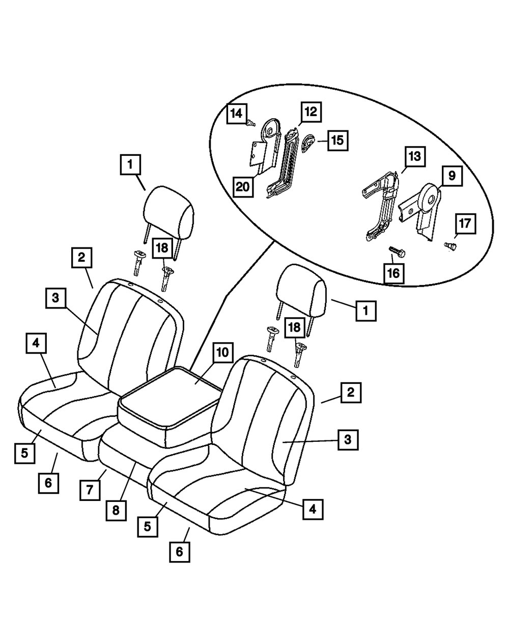68050447AA - Front Seat Cushion Frame 2009-2025 Mopar | Big 3 Auto Parts