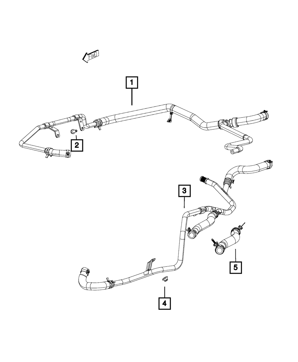 2011-2023 Mopar Heater Supply Hose 55038163AI | Mopar eStore