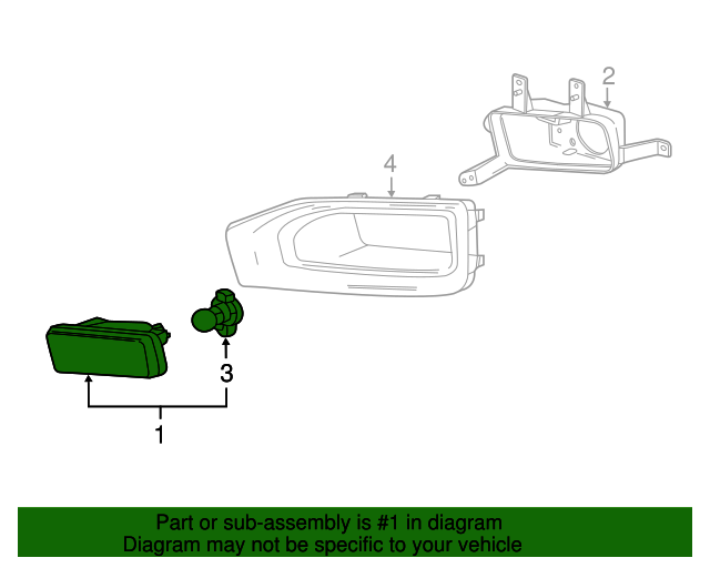 2007-2018 GM Front Driver Side Fog Lamp 22872762 GM | GMPartsDirect.com