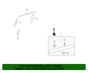 2007-2014 Toyota FJ Cruiser Lower Cladding Nut 90176-05020 | Toyota ...