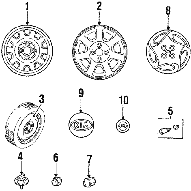 K9965-645540 - Wheel, Alloy 1998-2001 Kia Sephia | Kia.Parts Store