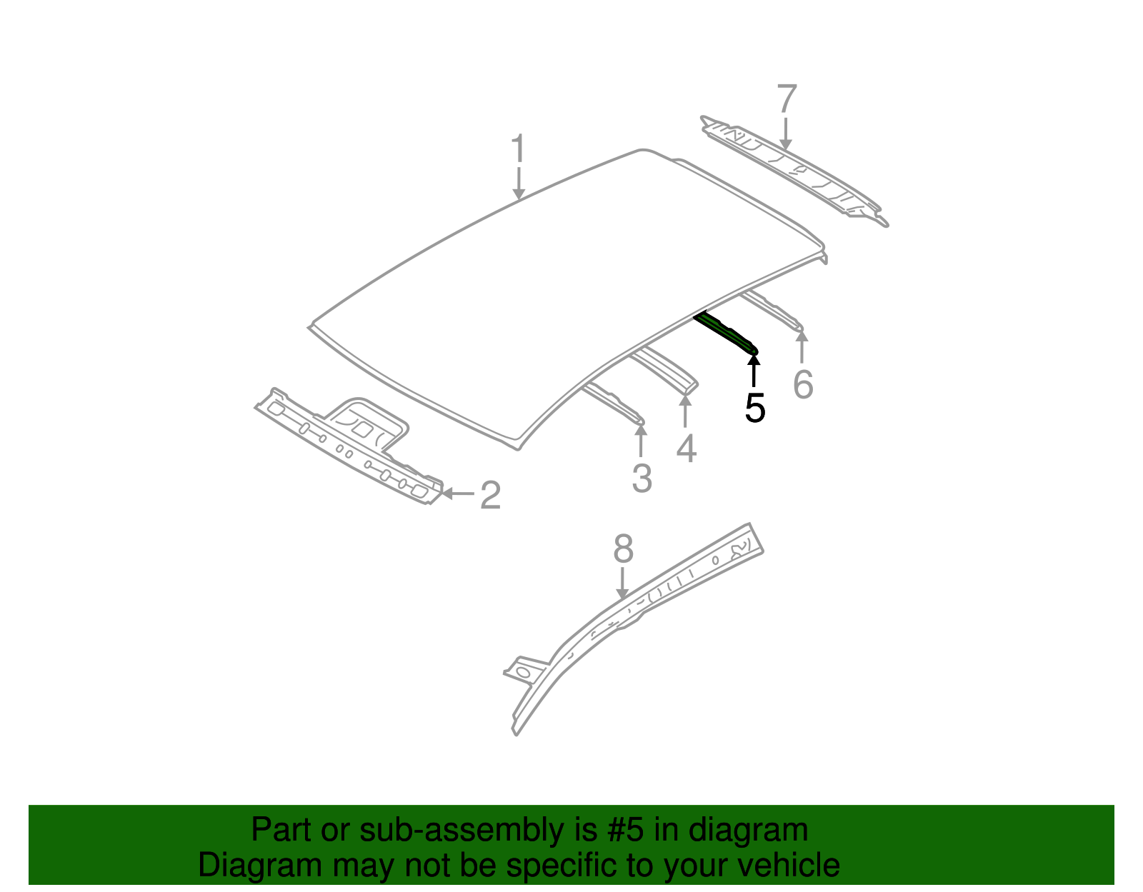 2007-2012 Nissan Versa Roof Bow 73262-EL030 | Nissan Parts Central