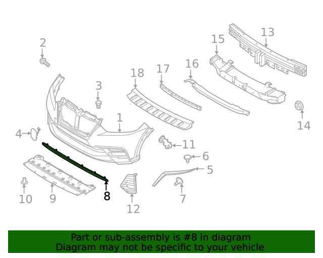 2021-2024 Nissan Kicks Lower Molding 62072-5R00A | Nissan Parts Plus