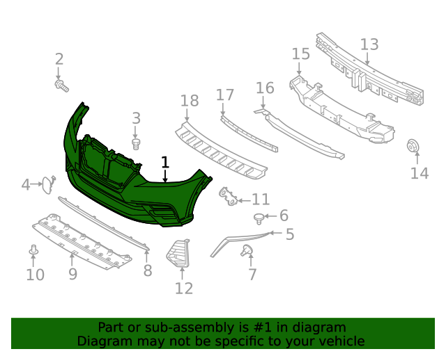 2021-2024 Nissan Kicks Bumper Cover 62022-5R00J | Nissan Parts Store