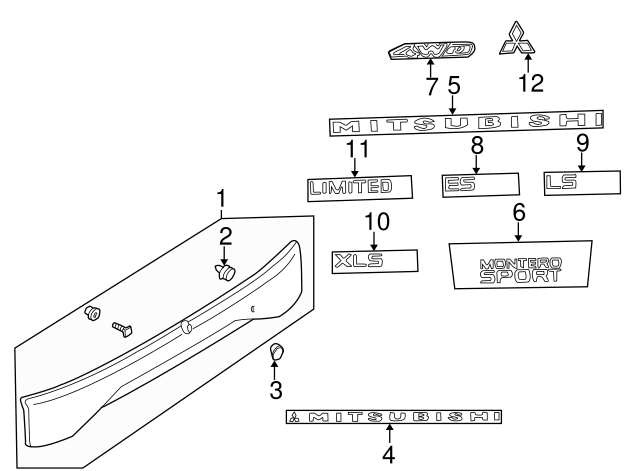 2000-2004 Mitsubishi Montero Sport Finish Panel 5817A092 | Factory ...