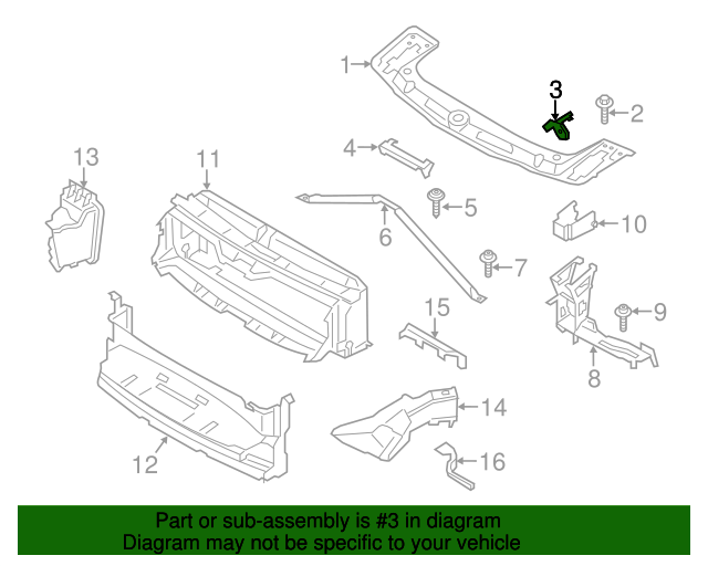Genuine Upper Tie Bar Side Bracket for 2014-2019 BMW | OEM Part# 51-11 ...