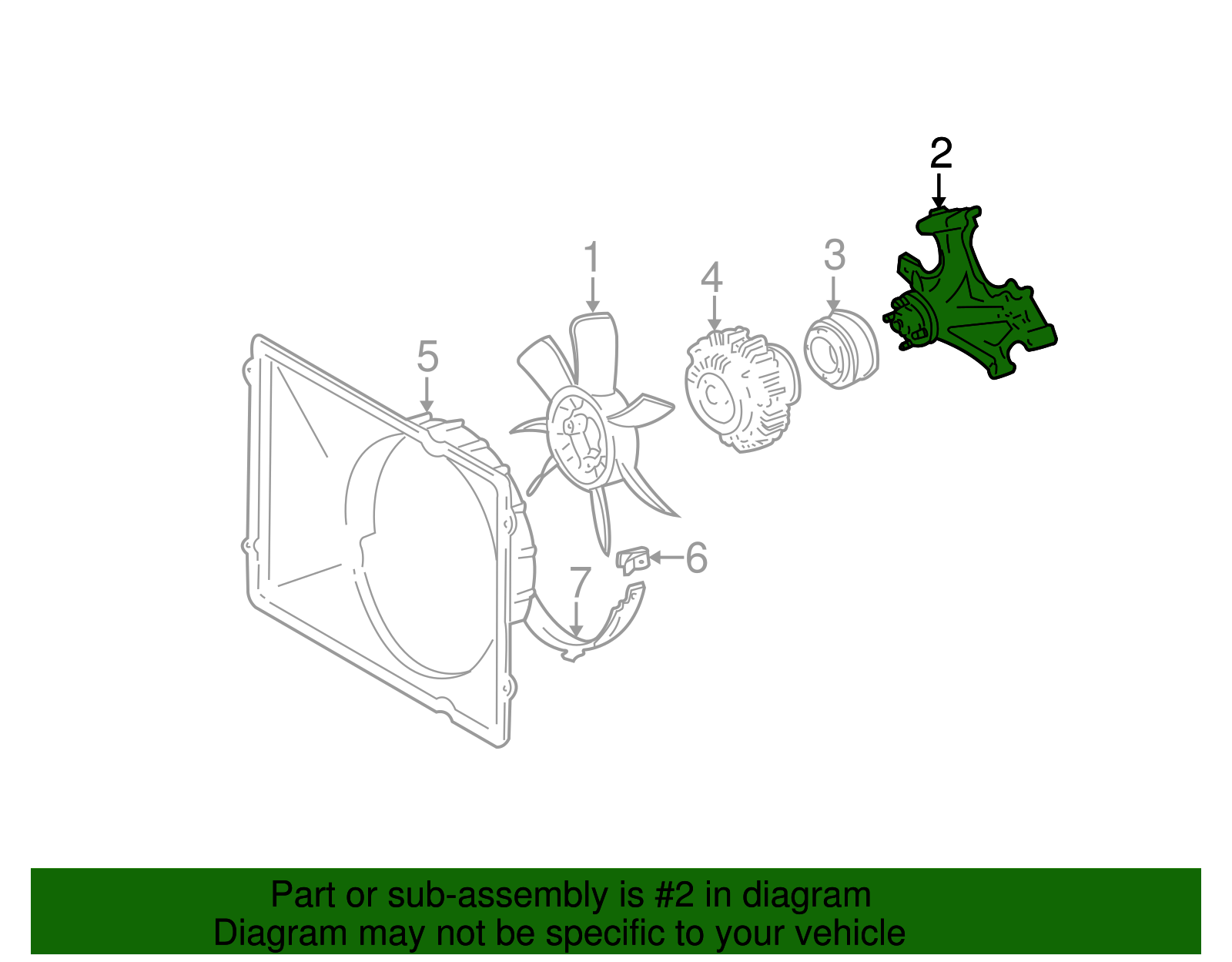 1998-2009 Toyota Bracket Sub-Assembly, Fan 16307-0F010 | Toyota Parts ...