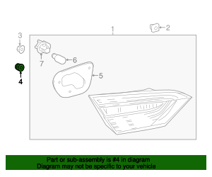 2018-2022 Toyota Backup Lamp Assembly Retainer Nut 90176-A0004 | Toyota ...