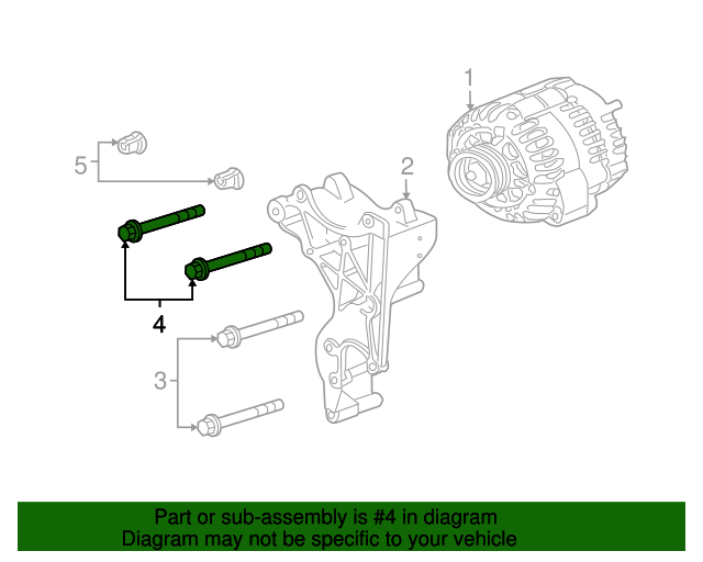 2003-2013 GM Alternator and Power Steering Pump Bracket Bolt 11519214 ...