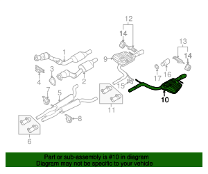 4F0-253-609-H - Resonator & Pipe 2005-2008 Audi A6 Quattro | Audi OEM Parts