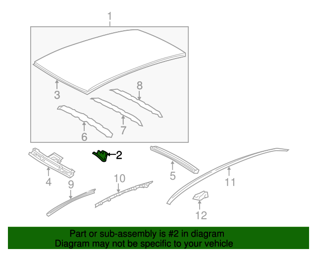2007-2011 Toyota Yaris Roof Assembly Bracket 63147-52040 | Toyota Parts ...