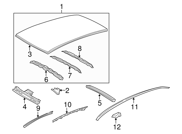 2007-2011 Toyota Yaris Roof Drip Molding (Left, Right) 75551-52130 ...