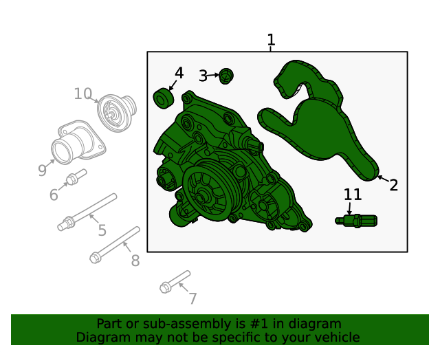 2021-2023 Jeep Wrangler Water Pump Assembly 68493460AC | Mopar Parts Canada