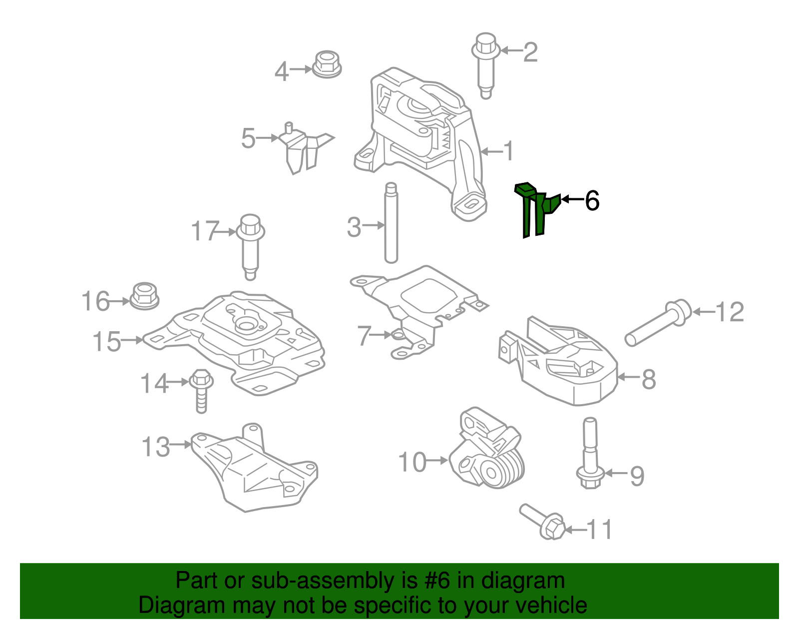 3M5Z-6031-A - 2014-2018 Ford Transit Connect - Motor Mount Support ...