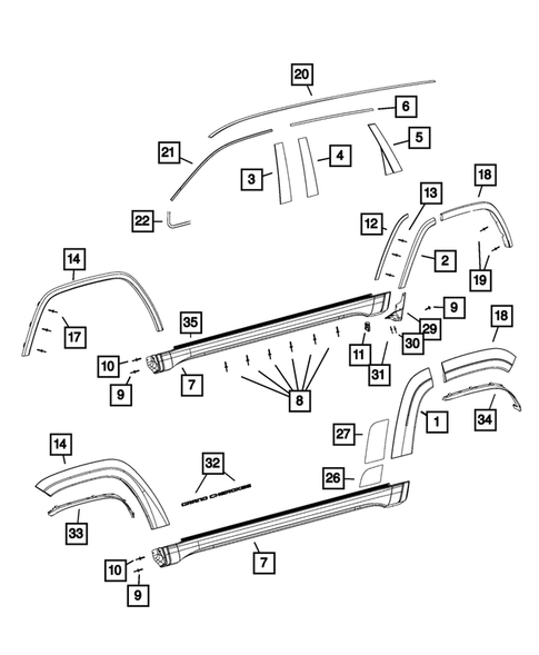 Moldings and Ornamentation for 2015 Jeep Grand Cherokee | All Mopar Parts