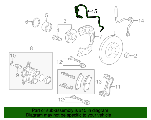 2012-2020 Chevrolet Sonic Front Passenger Side Wheel Speed Sensor ...