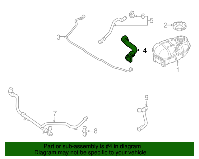 17-12-7-604-542 - Upper Hose - 2012-2018 BMW | Buy BMW Parts Now