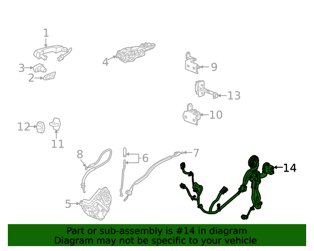 84710929 - Front Driver Side Door Lock Wiring Harness 2020-2023 ...