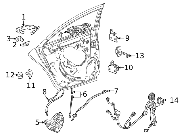 2016-2024 Cadillac Primed Front Side Door Lock Cylinder Opening Cover ...