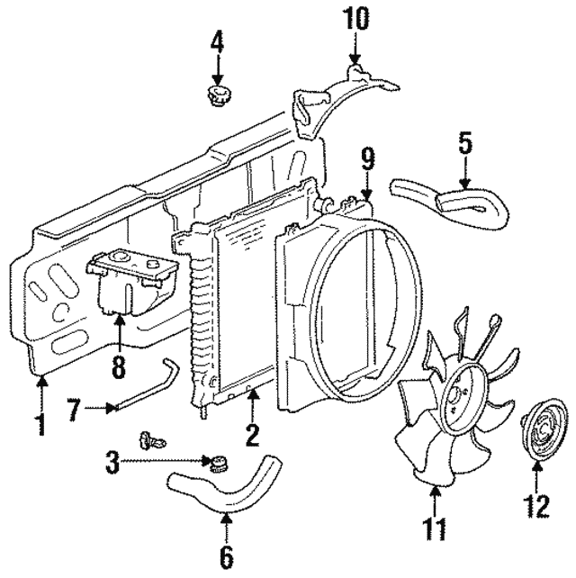 1989-1994 Ford Radiator Support F3TZ16138B | OEM Parts Online