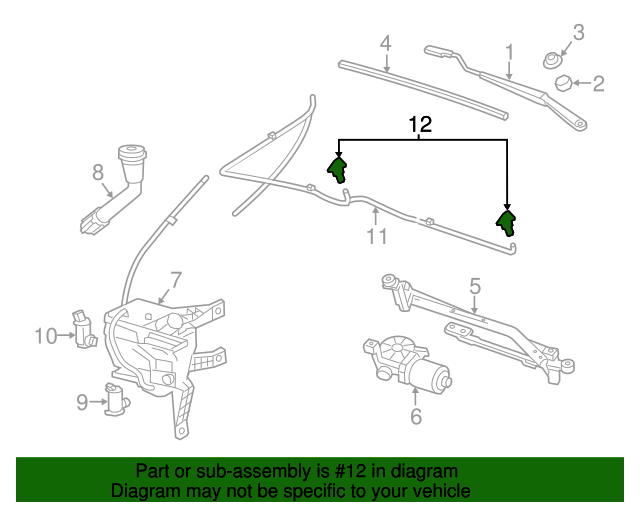 2013-2016 Chevrolet Windshield Washer Nozzle 95967371 | TascaParts.com