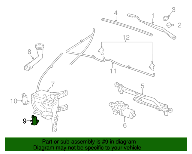 2013-2016 Chevrolet Windshield Washer Pump 96843553 GM | GMPartsDirect.com