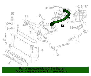 2014-2021 BMW Upper Hose 17-12-8-662-836 | BMWPartsDirect.com