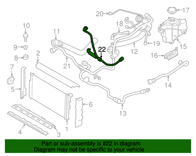 17128616914 - 2017-2021 BMW By-Pass Hose (17-12-8-616-914) | BMW of ...