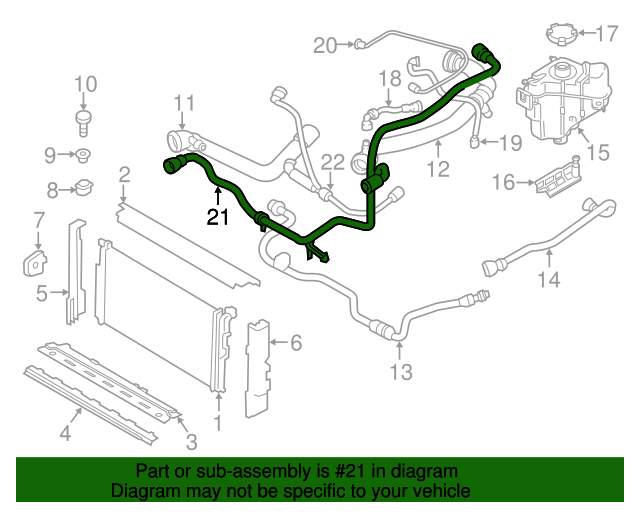 17128677245 - 2017-2021 BMW Coolant Hose (17-12-8-677-245) | BMW of ...