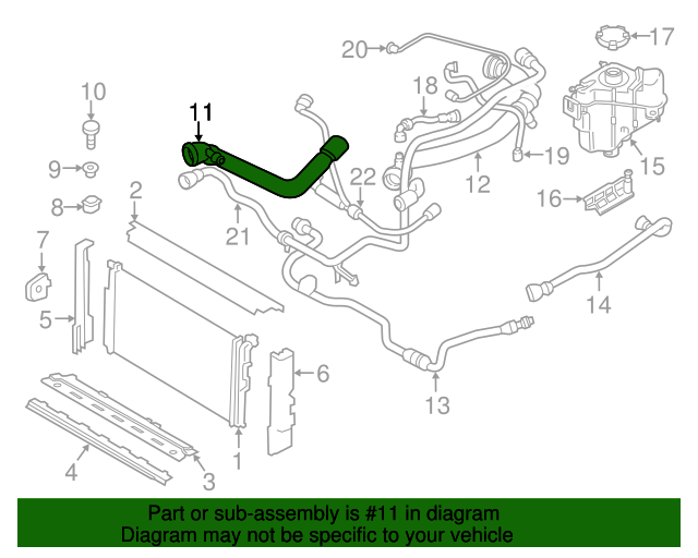 2017-2022 BMW Lower Hose 17-12-8-616-528 | BMWPartsDirect.com