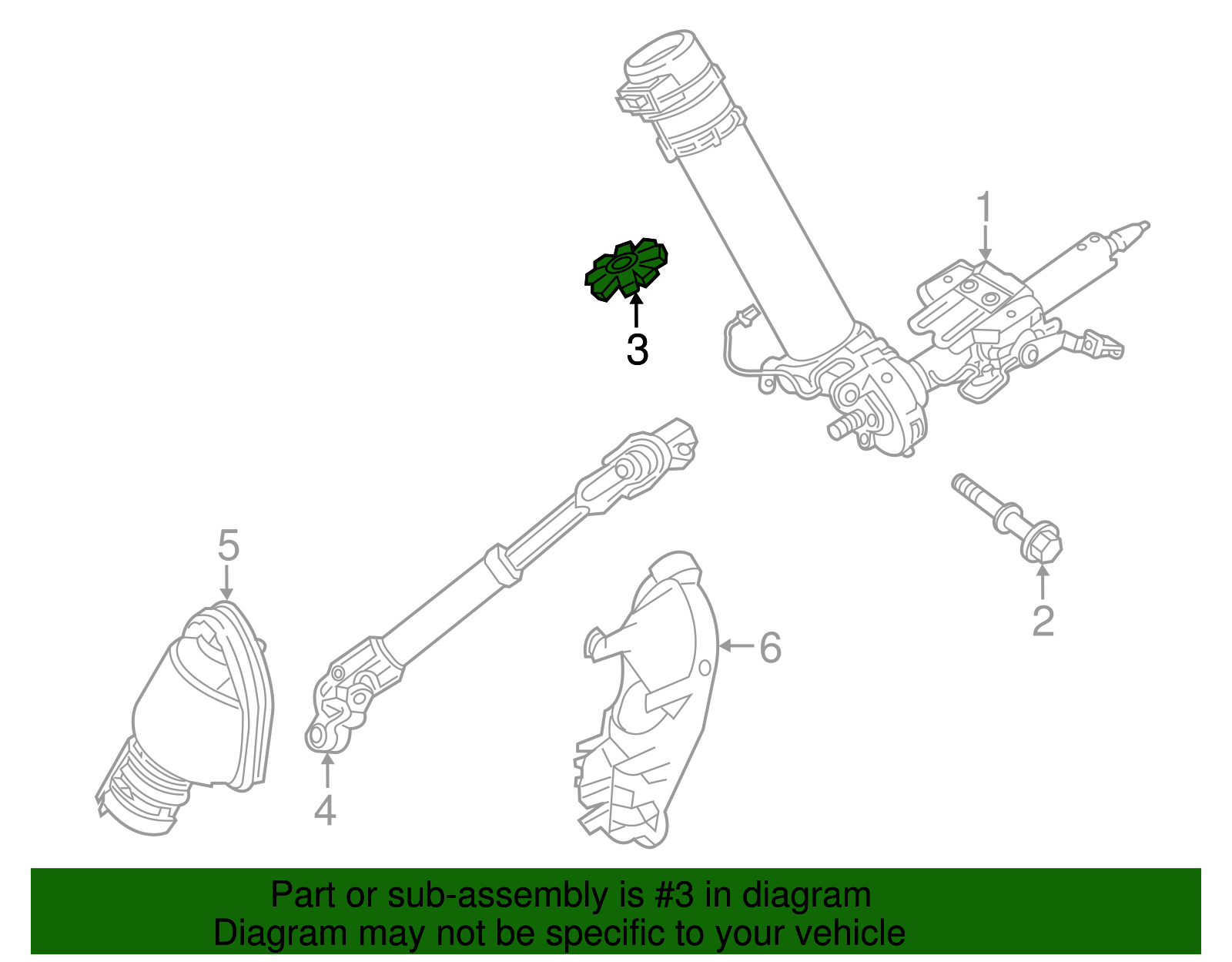 2012-2025 Toyota Damper, Electric Power Steering Motor Shaft 45254 ...
