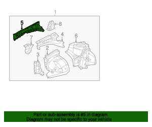 2010-2017 Lexus Fender Rail Reinforcement 53734-12070 | AutoNationParts.com