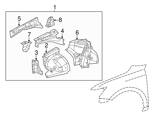 Lexus OEM Apron Assembly Part# 53702-76010 | OEM Vehicle Parts