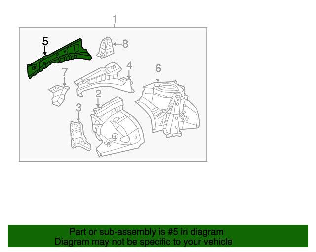 2010-2017 Lexus Fender Rail Reinforcement 53734-12070 | AutoNationParts.com