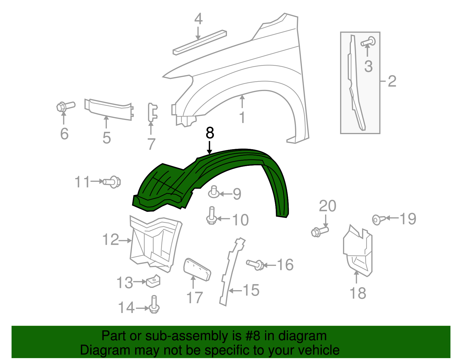 2007-2022 Toyota Fender Liner 53808-0C011 | Toyota Parts Center