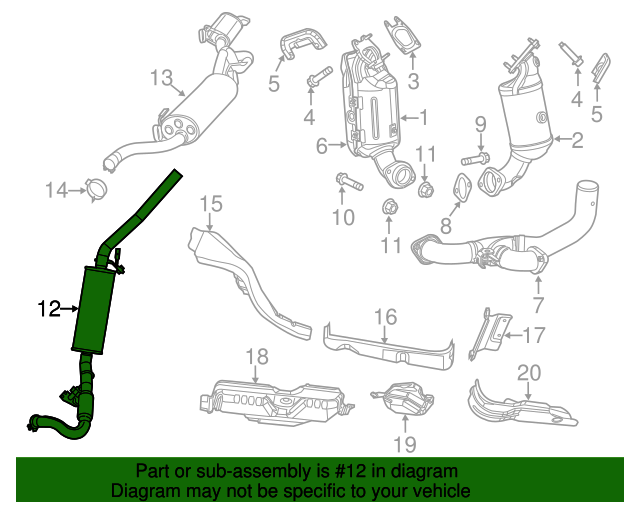 2011-2020 Mopar Exhaust Front Pipe 68040250AM | TascaParts.com