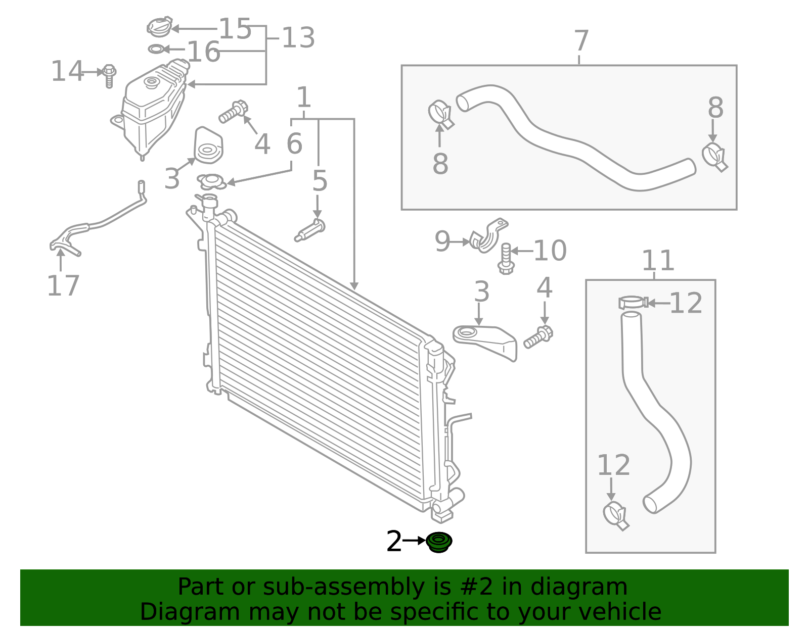 25336-C5000 - Radiator Assembly Lower Insulator 2017-2024 Kia | Kia ...