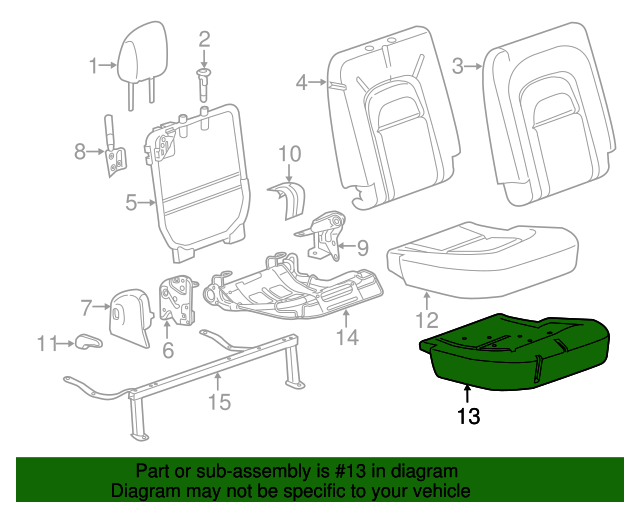 2015-2022 GM F Pad 84664221 | GMPartsDirect.com