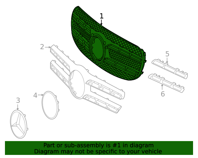 167-888-12-00 - Grille 2020-2023 Mercedes-Benz | Mercedes-Benz USA Parts