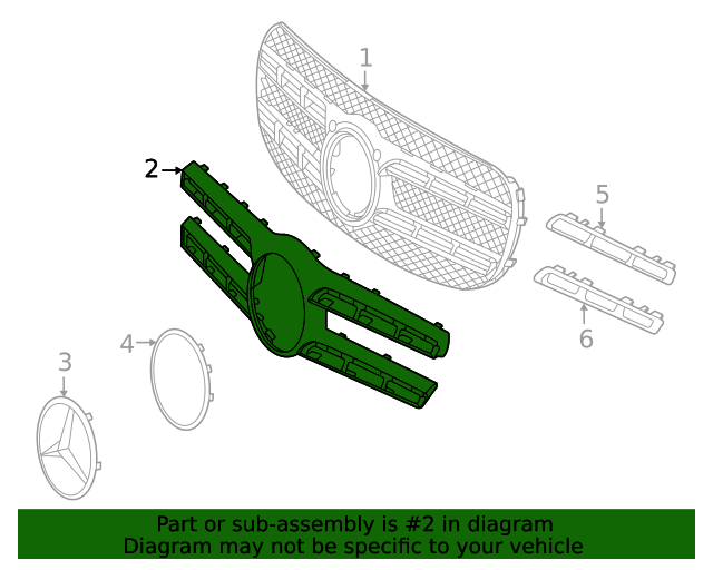 2020-2023 Mercedes-Benz Grille Molding 167-888-22-00-9982 ...