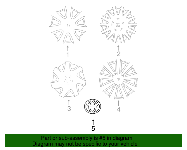 42603-33090 - Wheel Cap - 2002-2007 Toyota | Lithia Toyota Parts