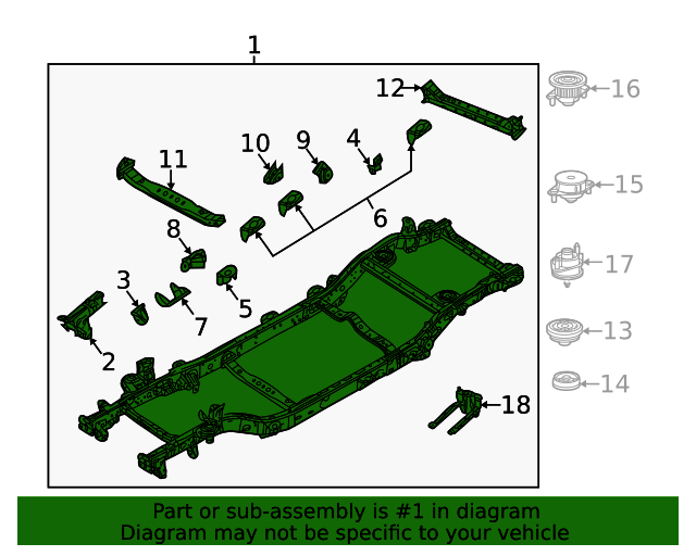 2018-2023 Jeep Wrangler Frame Assembly 68495556AC | Mopar Parts Canada