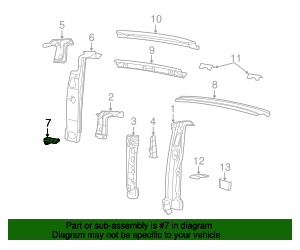 1996-2025 GM Passenger Side Back Body Pillar Lower Reinforcement ...