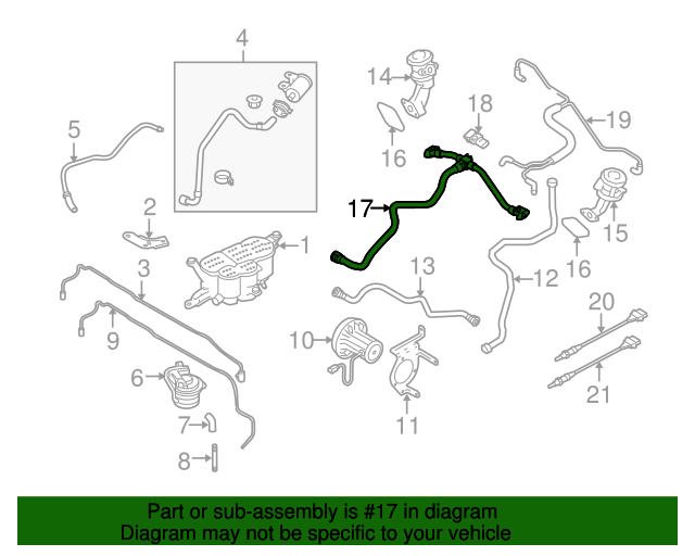 06E-131-143-AG - Secondary Air Injection Pump Hose 2009-2012 Audi ...