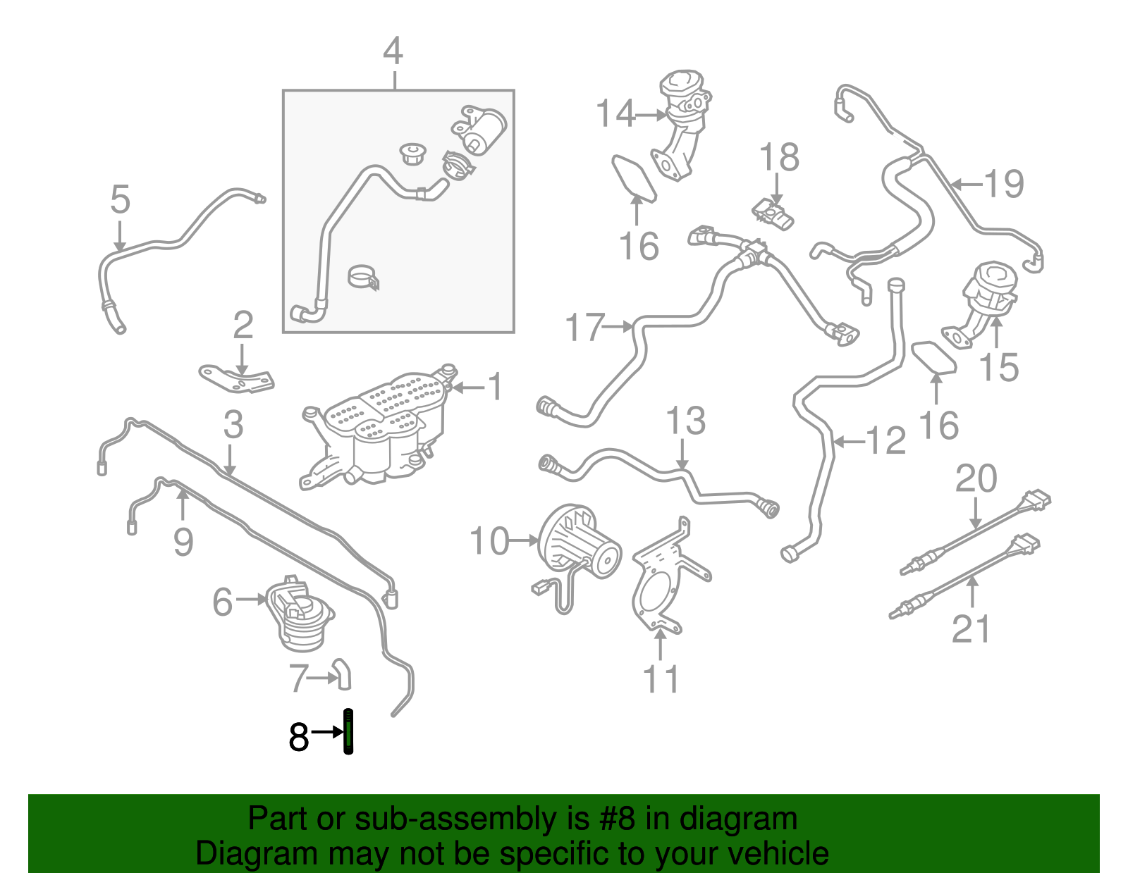 2009-2012 Audi Q5 Leak Detect Pump Connector 8R0-201-583 | Audi OEM ...